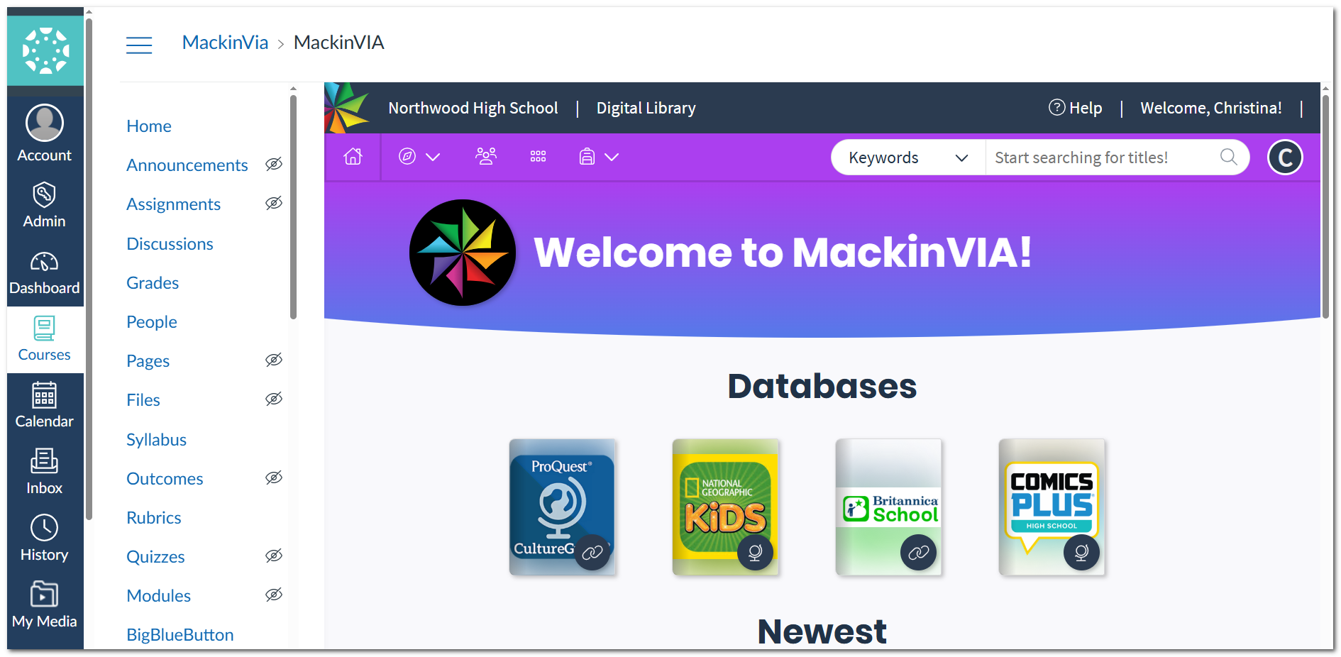 Canvas: Accessing MackinVia as a Student – Irvine Unified School District