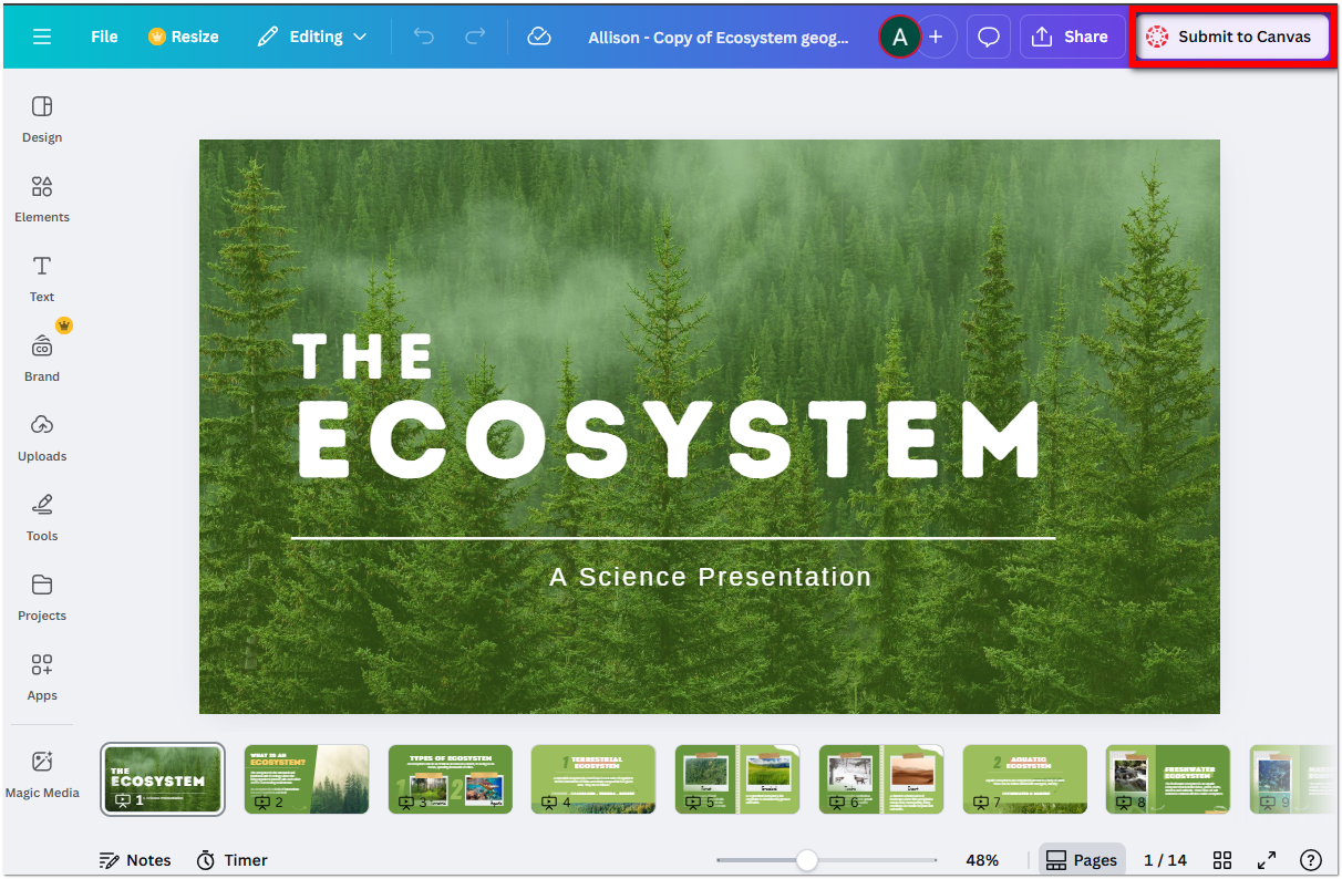 Canvas: Uploading an Assignment with the Canva LTI 1.3 (Student ...