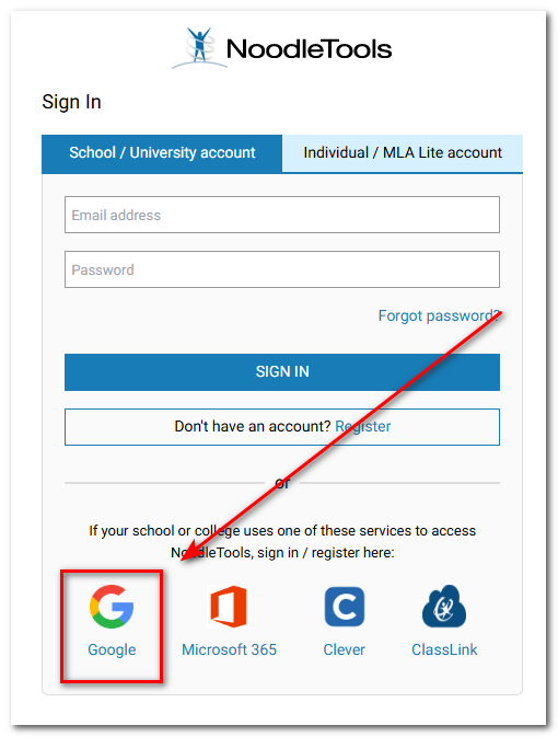 Noodletools: Creating a New User Login for Students – Irvine Unified ...